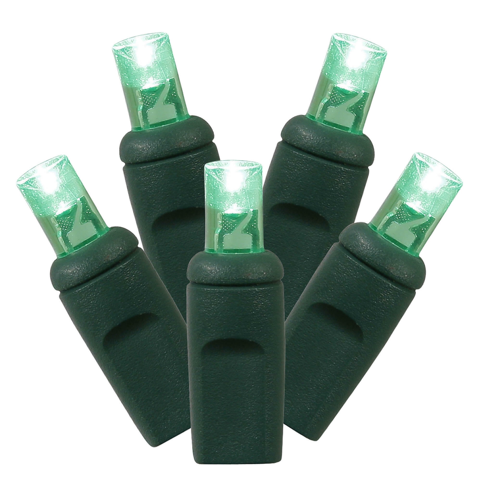 Vickerman 70 Green Twinkle LED Light on Green Wire, 4" Spacing x 24 ...