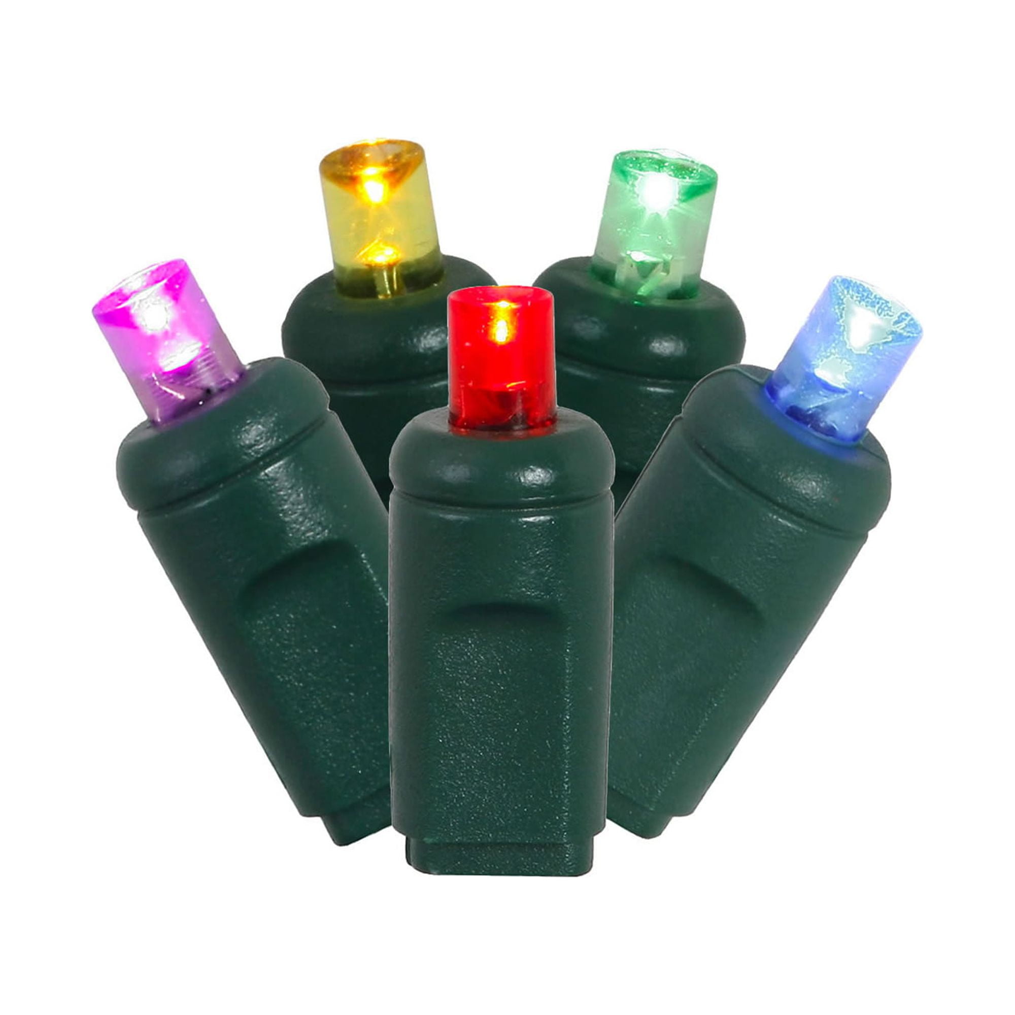 Vickerman 70 Multi-Colored Twinkle LED Light on Green Wire, 4" Spacing ...