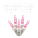 Vickerman 70 Pink M5 LED Icicle Light with Sparkle, 9' Single Mold ...