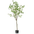 Vickerman 72" Artificial Milan Leaf Tree in Black Planters Pot ...