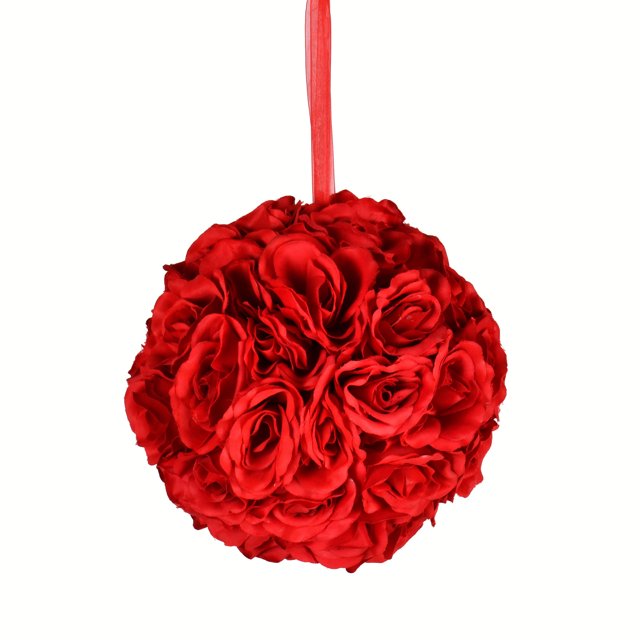 Vickerman 8" Artificial Red Rose Ball. - Walmart.com