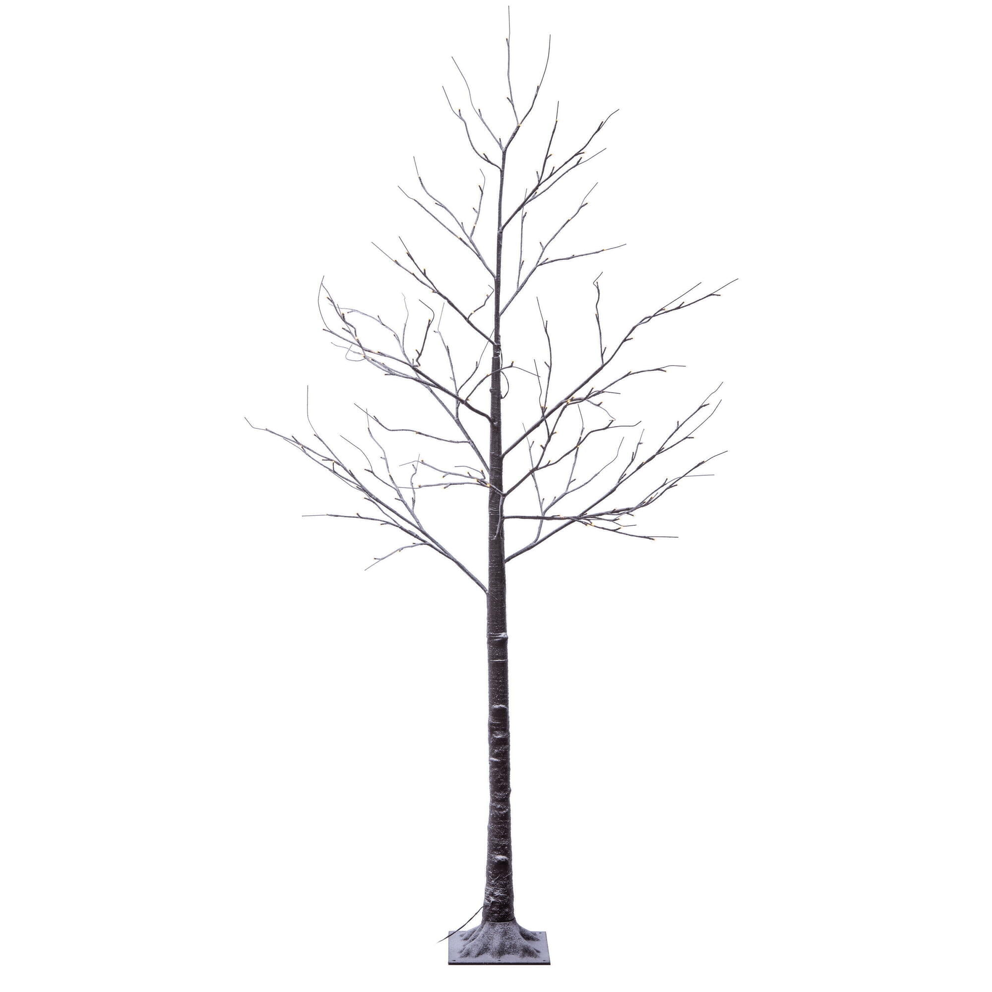 Vickerman 8' Brown Frosted Twig Tree, Warm White 3mm Wide Angle LED ...