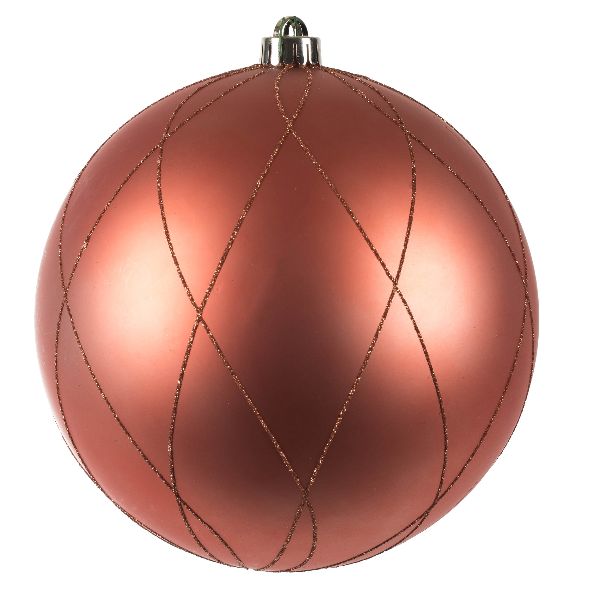 Vickerman 8" Coral Matte and Glitter Swirl Ball Ornament - Walmart.com