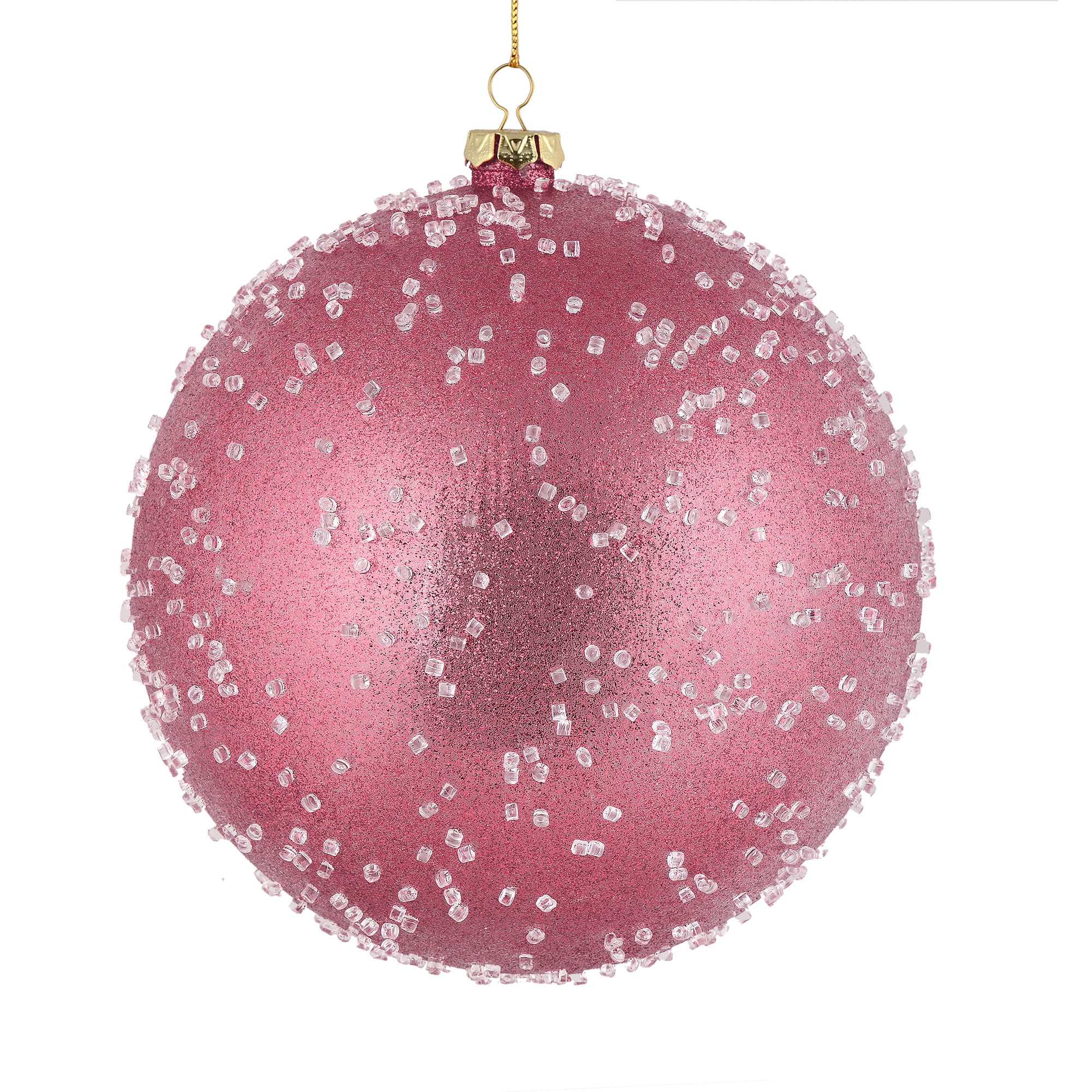Vickerman 8" Mauve Ice Ball Ornament. This textured ornament has a ...