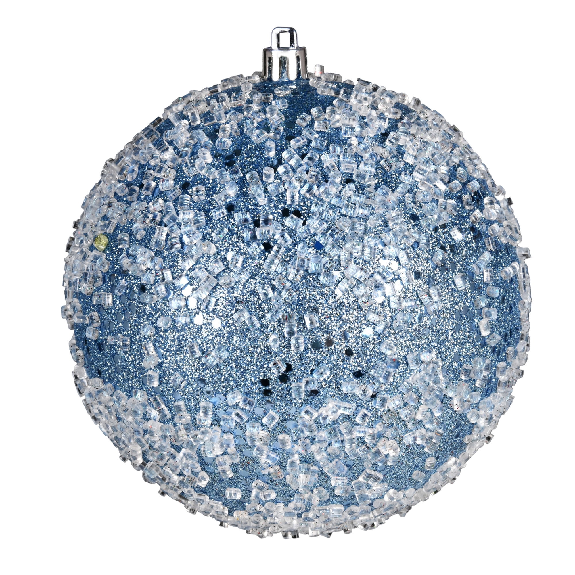 Vickerman 8" Periwinkle Glitter Hail Ball Drilled Wired. This ornament ...