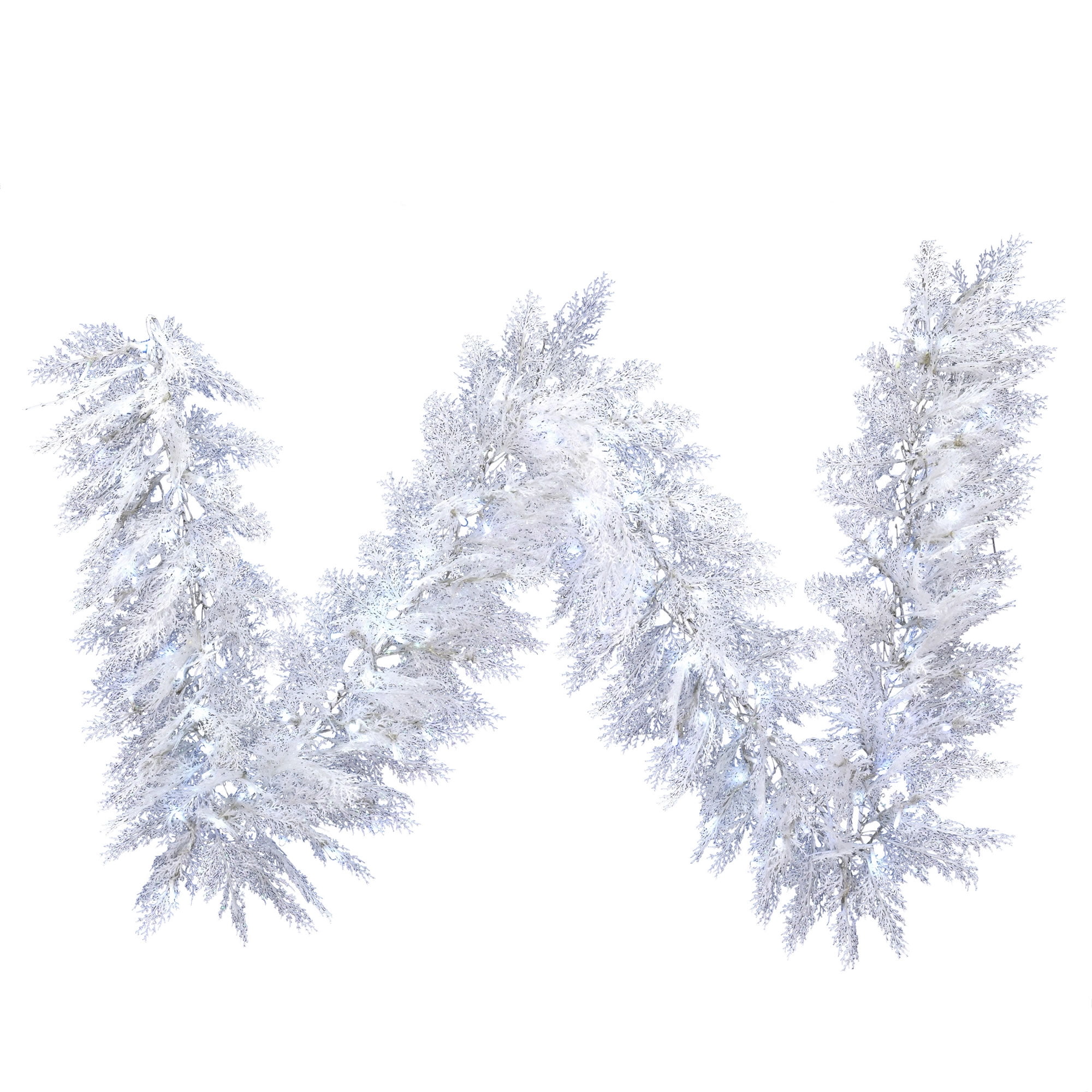 Vickerman 9' x 14" Flocked Cedar Pine Artificial Christmas Garland, Low ...