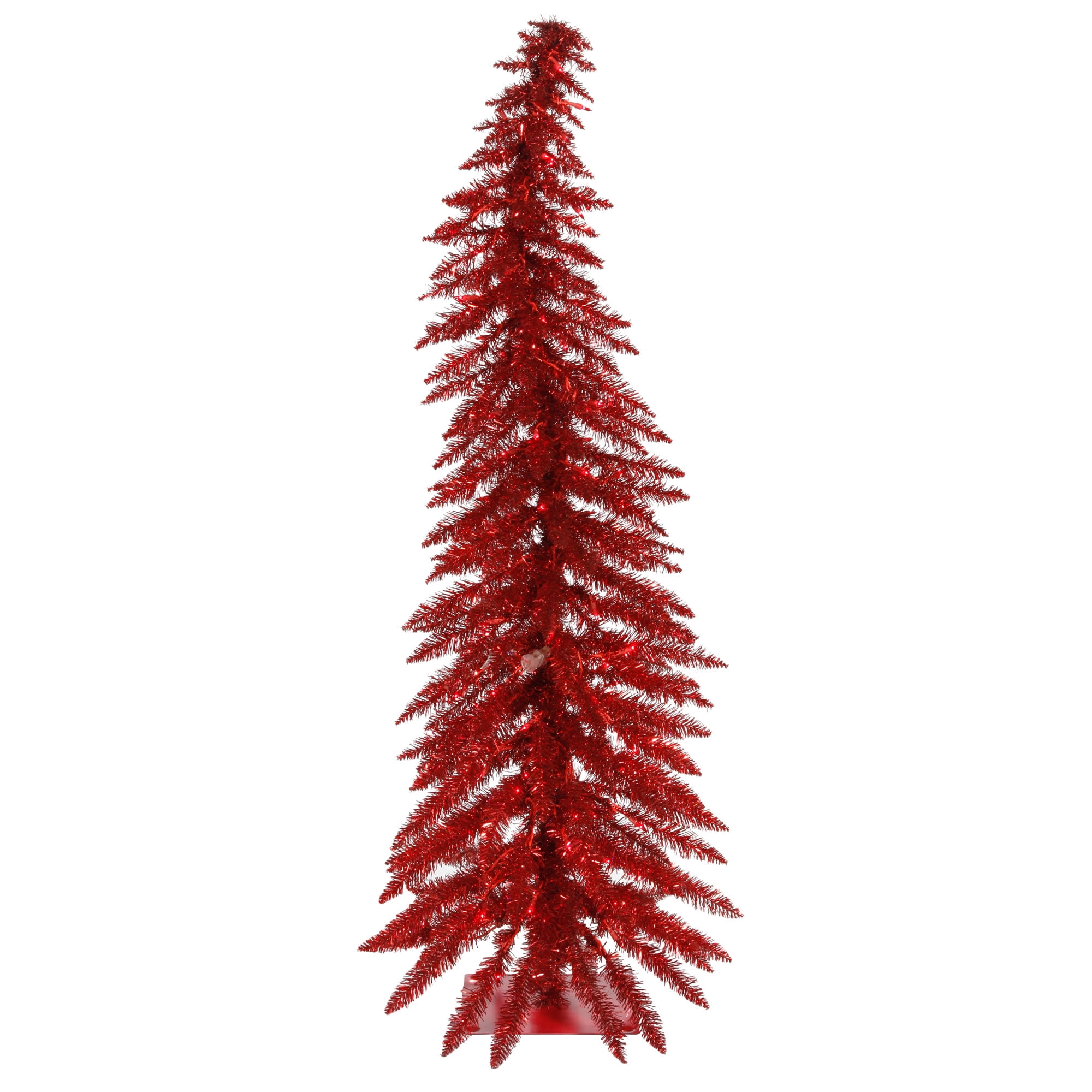 Vickerman Artificial Christmas Tree 5' x 24" Red Whimsical LED 100 Red ...