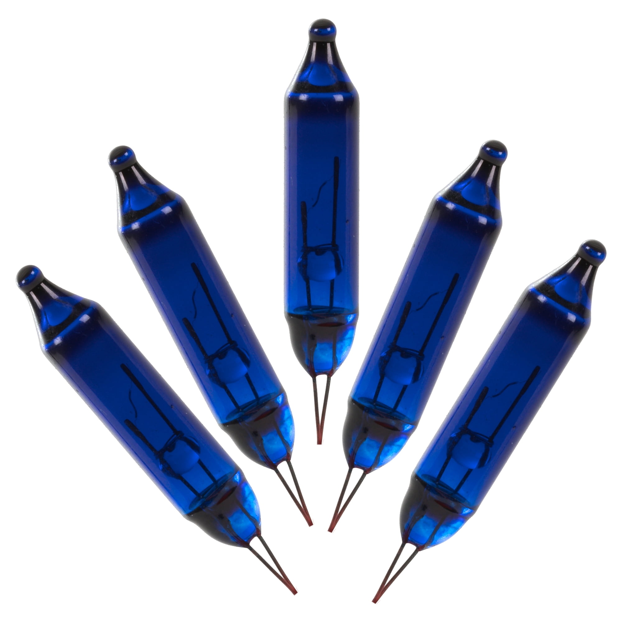 Vickerman Blue Glass Incandescent Mini Bulb with Pinched Base, 3.5 Volt ...
