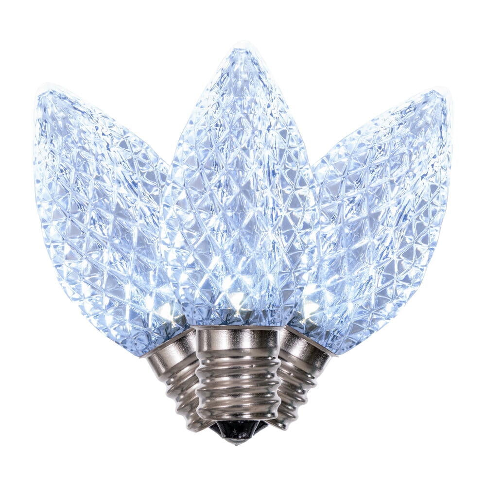 Vickerman C7 LED Cool White Faceted Twinkle Bulb, bag of 25 - Walmart ...