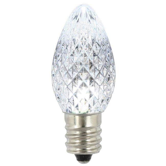 Vickerman C7 LED Pure White Faceted Twinkle Replacement Bulb, bag of 25 ...