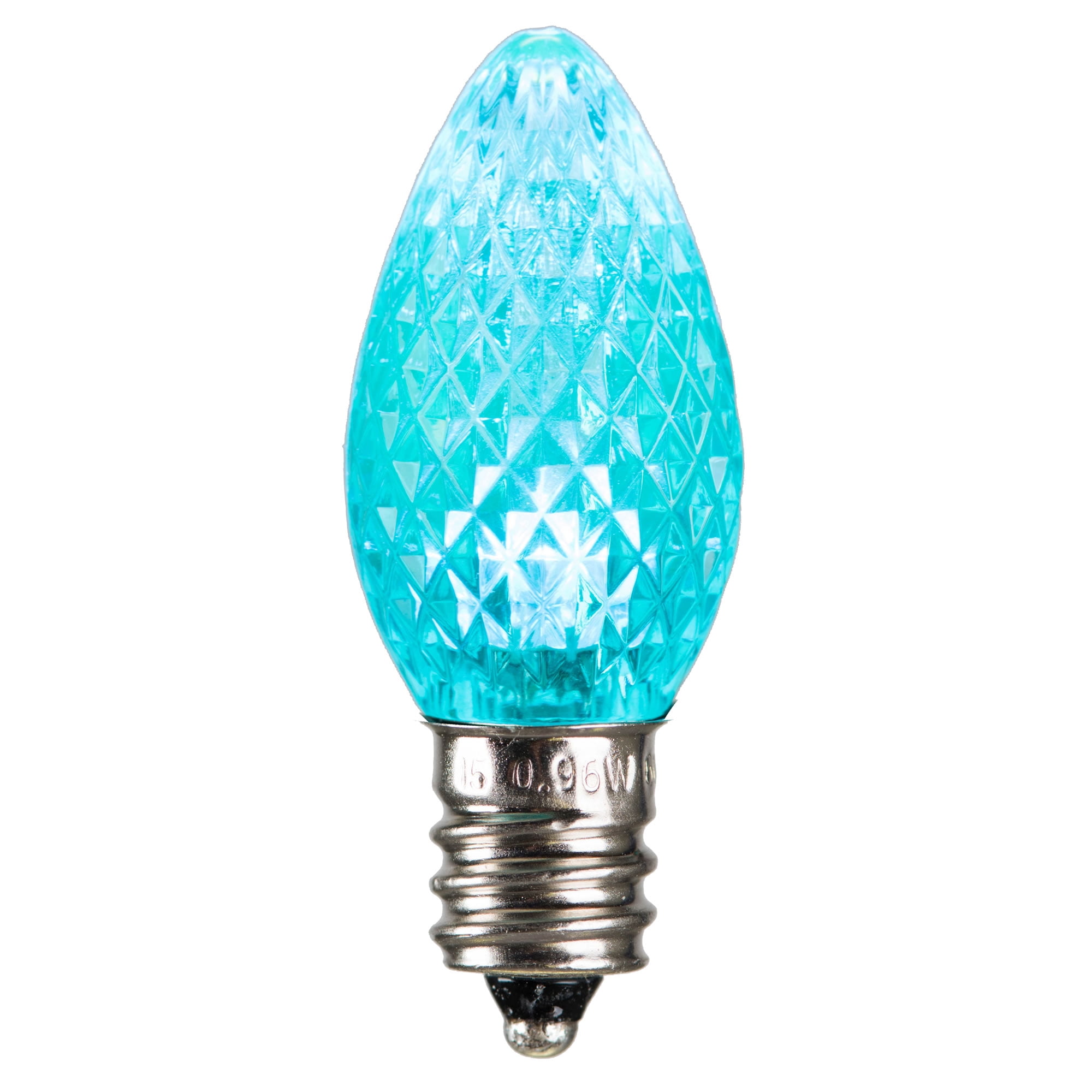 Vickerman C7 LED Teal Faceted Twinkle Bulb, bag of 25 - Walmart.com