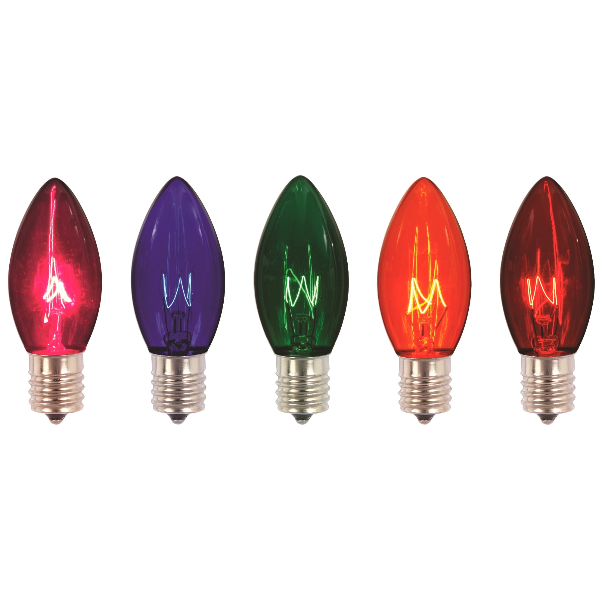 Vickerman C9 Transparent Multicolor Replacement Bulbs, 7 Watt, 130 Volt ...