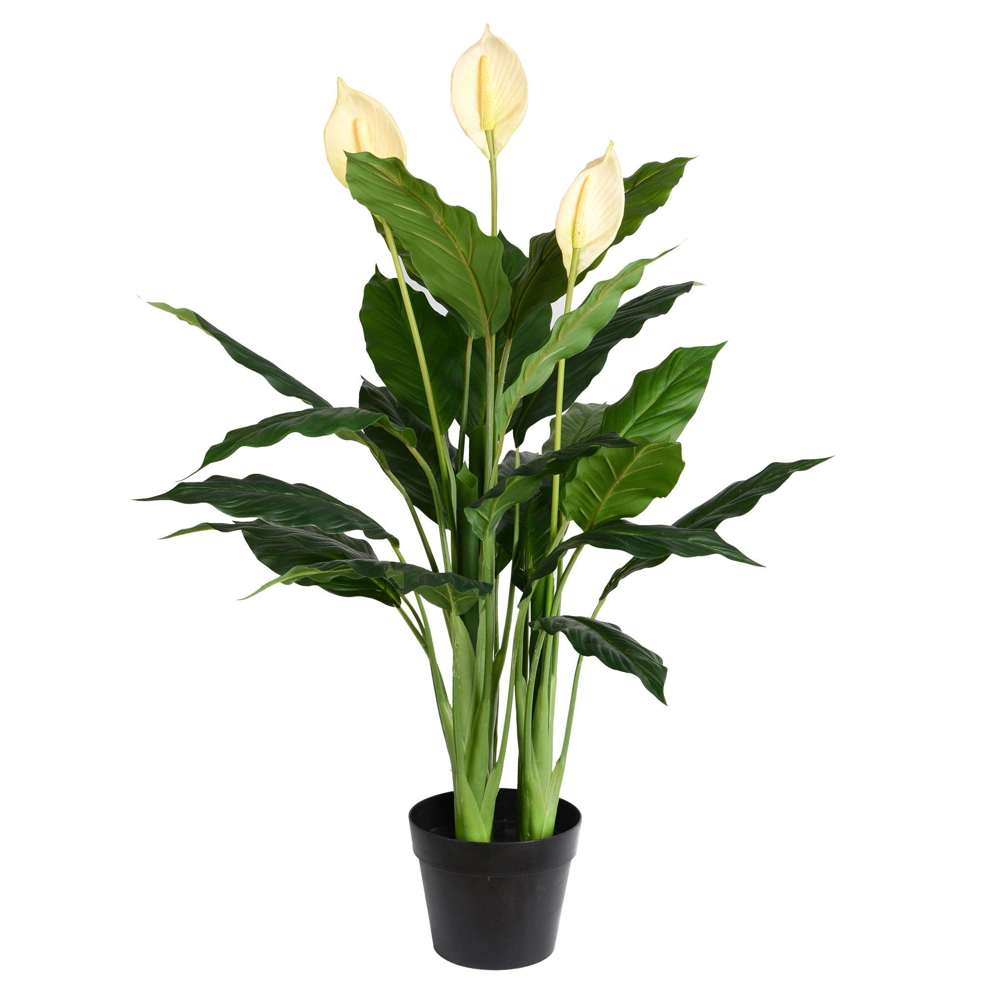 Vickerman Everyday Artificial Green Peace Lily Real Touch Plant 37 Inch ...