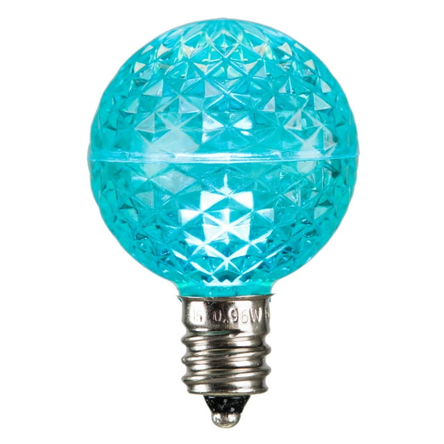 Vickerman G40 Faceted LED Teal Replacement Bulb E12 .38W - Walmart.com