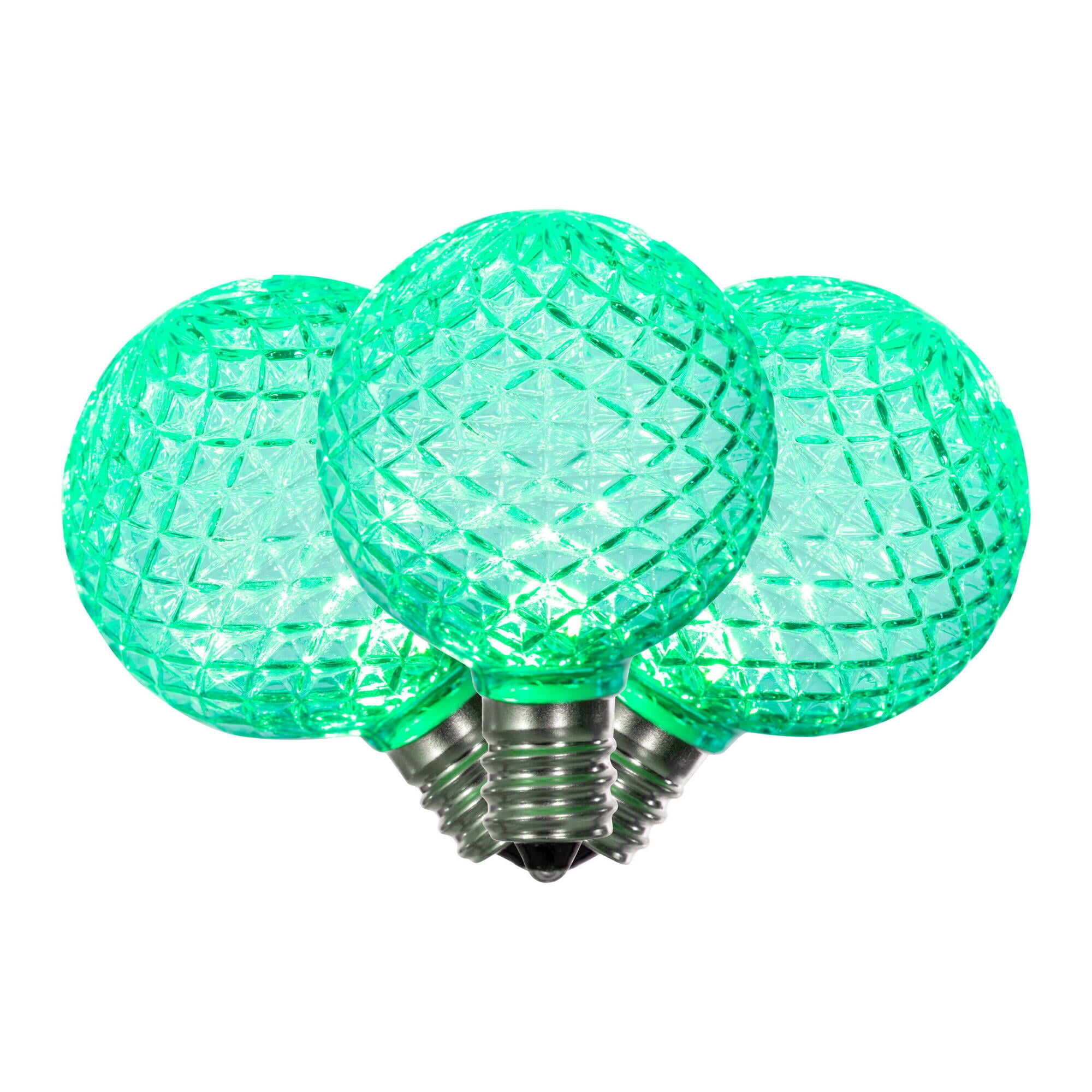 Vickerman G40 LED Green Bulb E12 Nickel Base, 120V, .6 Watts, package ...