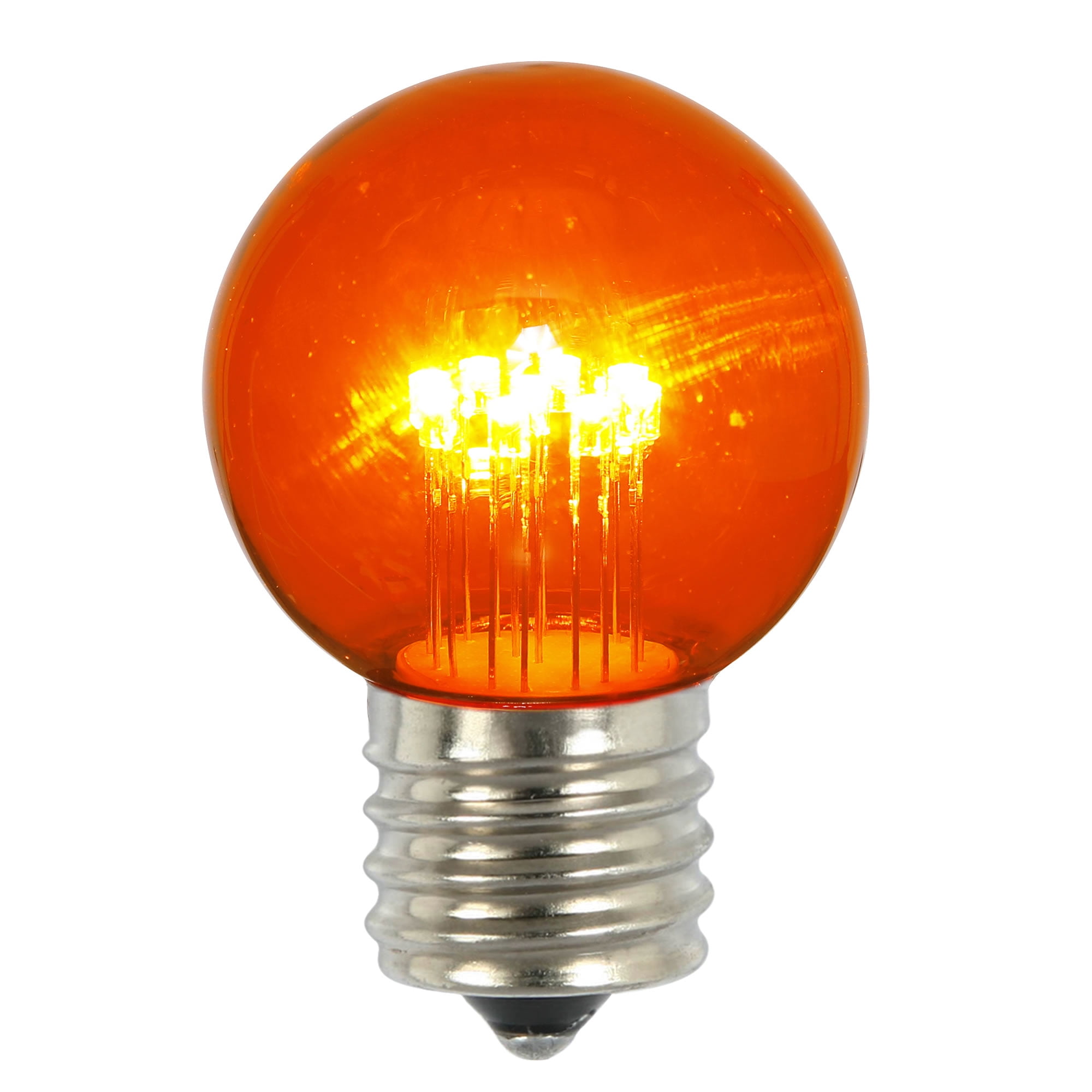 Vickerman G50 LED Amber E26 Glass Replacement Bulb 5/Box. 9W - Walmart.com