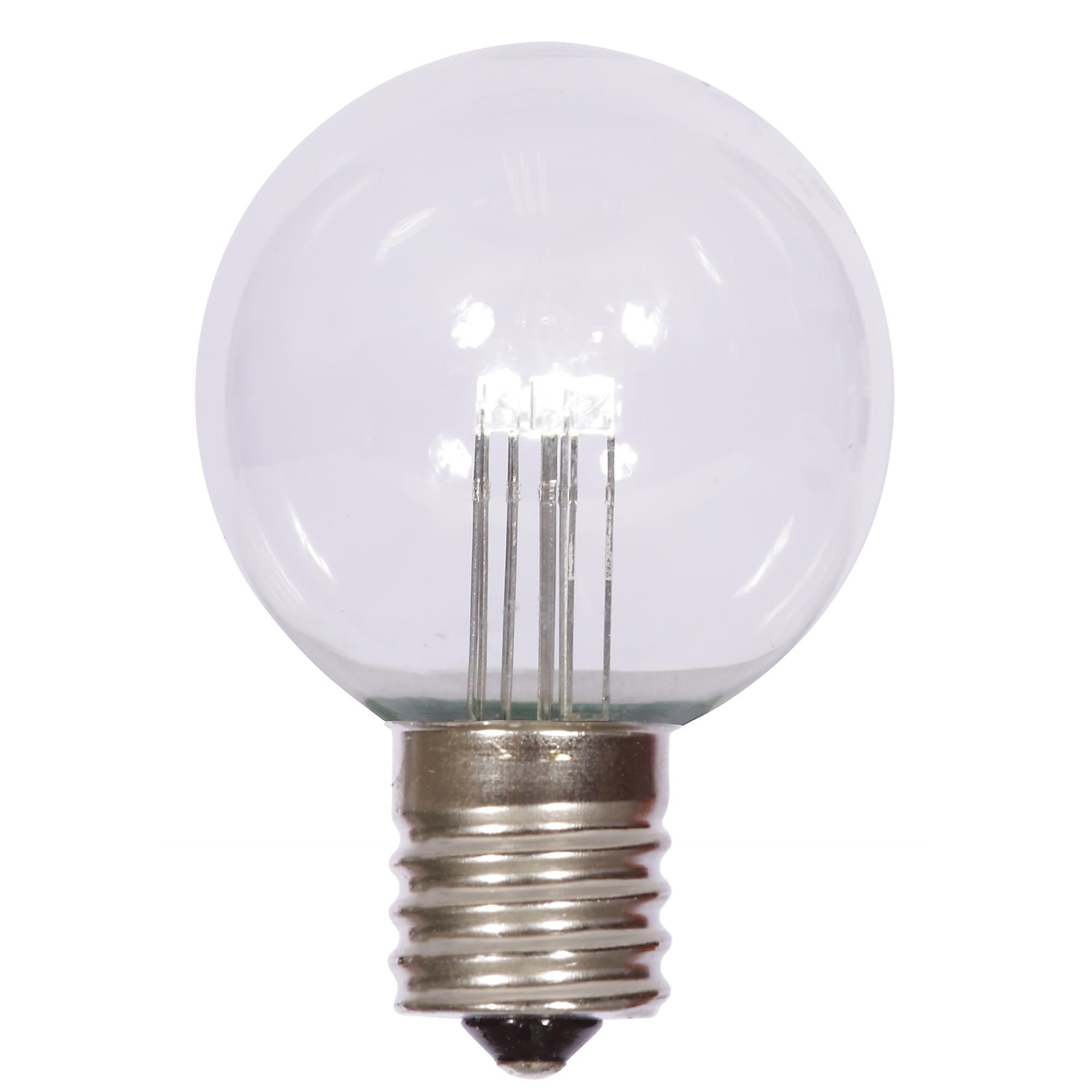 Vickerman G50 Pure White Transparent Glass LED Replacement Bulb - Walmart.com