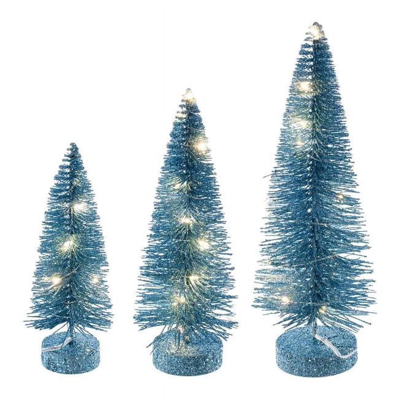 Vickerman LS240132WWBO 8 x 10 x 12 in. Bottle Brush Tabletop Tree with ...