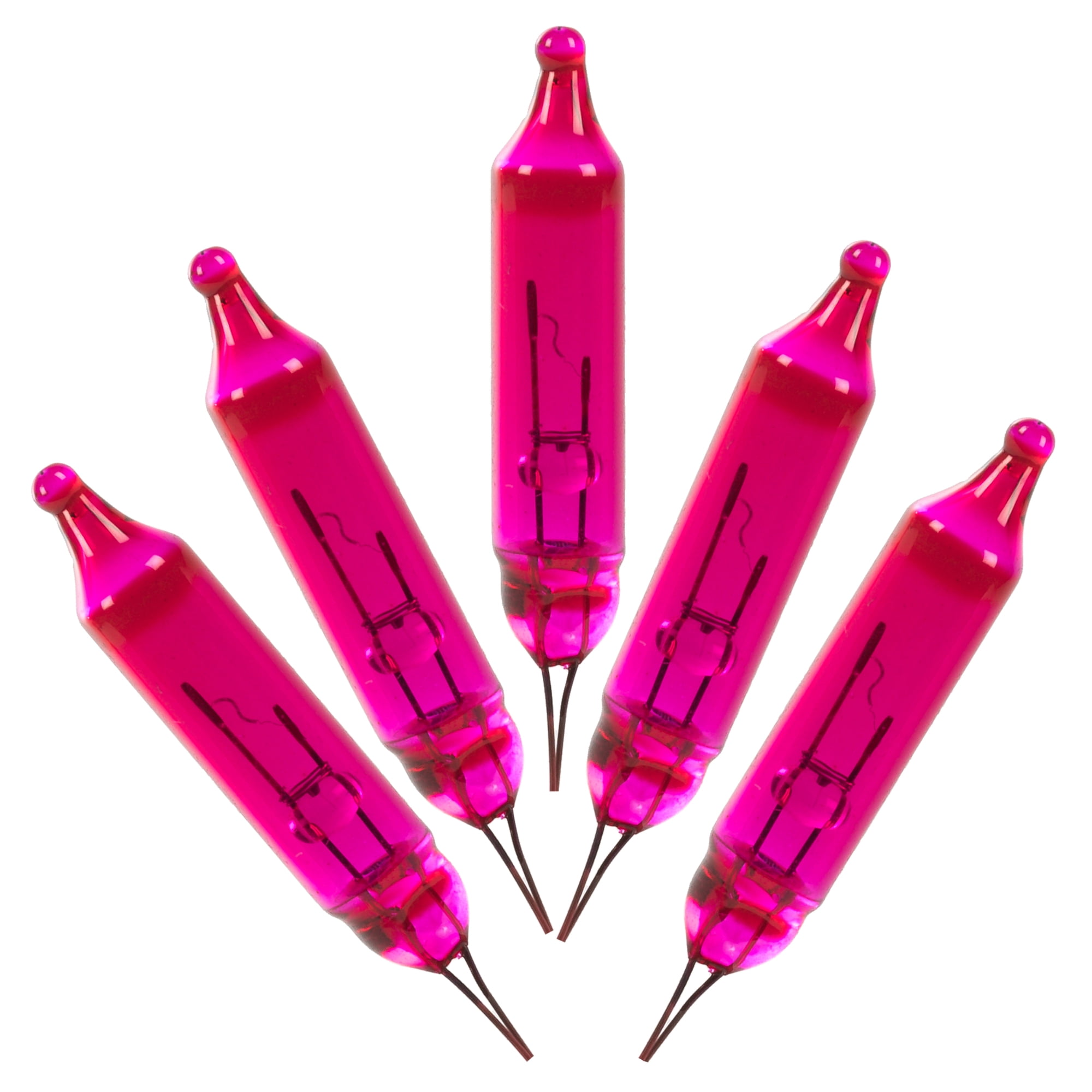 Vickerman Pink Glass Incandescent Mini Bulb with Pinched Base, 3.5 Volt ...