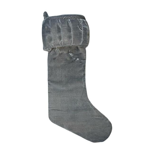 Vickerman QTX17820 8 x 19 in. Plush Silver Velvet Stocking - Walmart.com