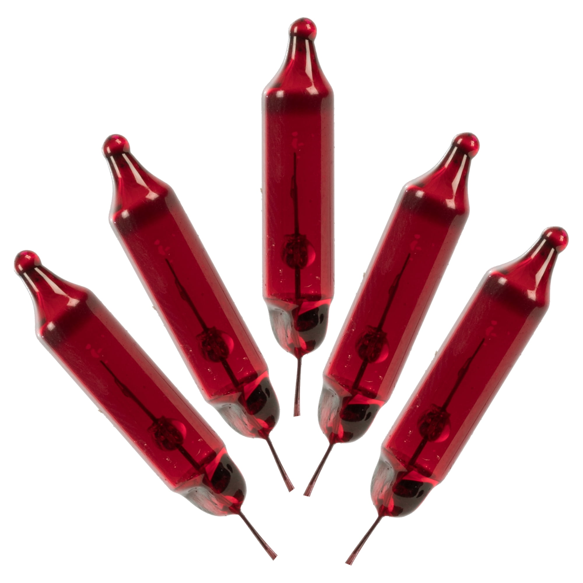 Vickerman Red Glass Incandescent Mini Bulb with Pinched Base, 3.5 Volt ...