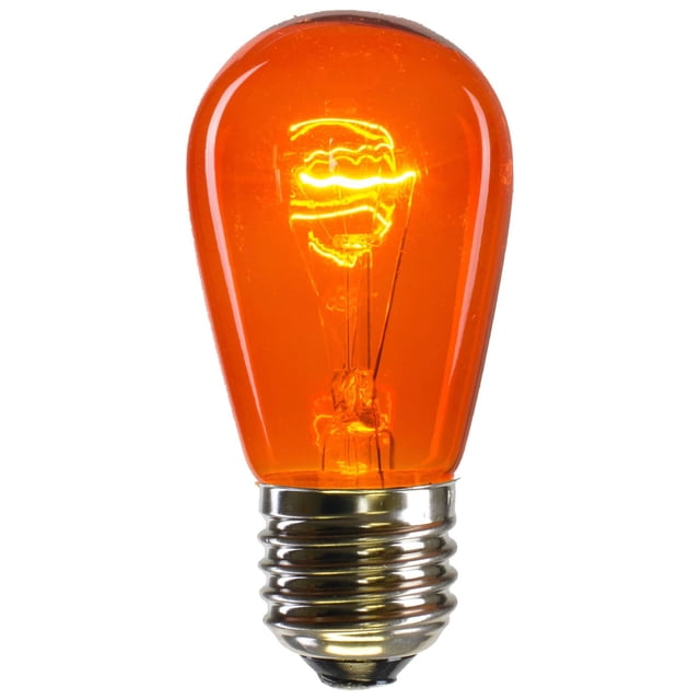 Vickerman S14 Orange Ceramic Medium Base Replacement Bulb 130V 11 Watt ...