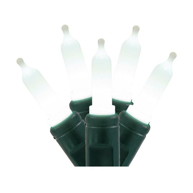 Vickerman X6G7509F 50 Light x 6 in. Frosted LED Pure White & Green Wire ...