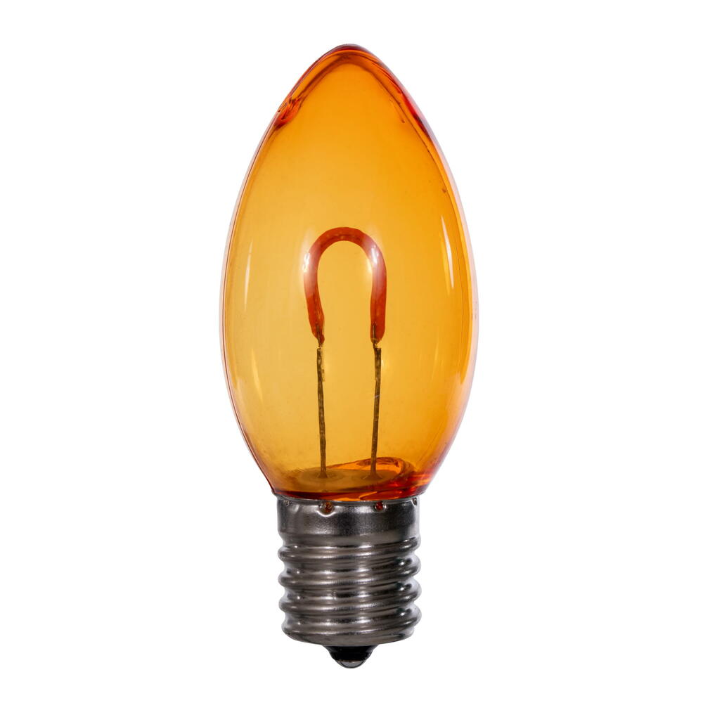 C9 Transp Filament Amber Bulb .6W 25/Bag - Walmart.com