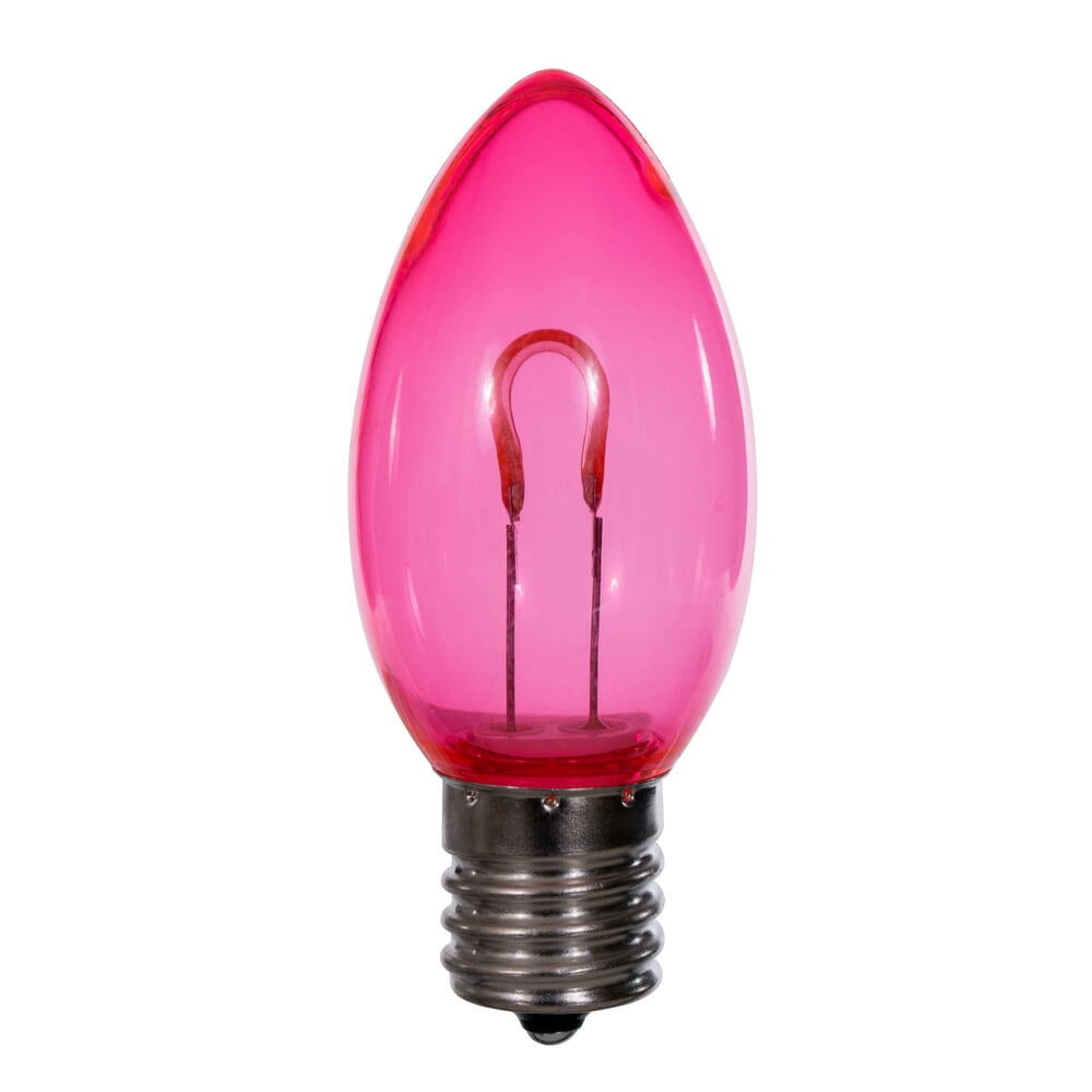 C9 Transp Filament Pink Bulb .6W 25/Bag - Walmart.com