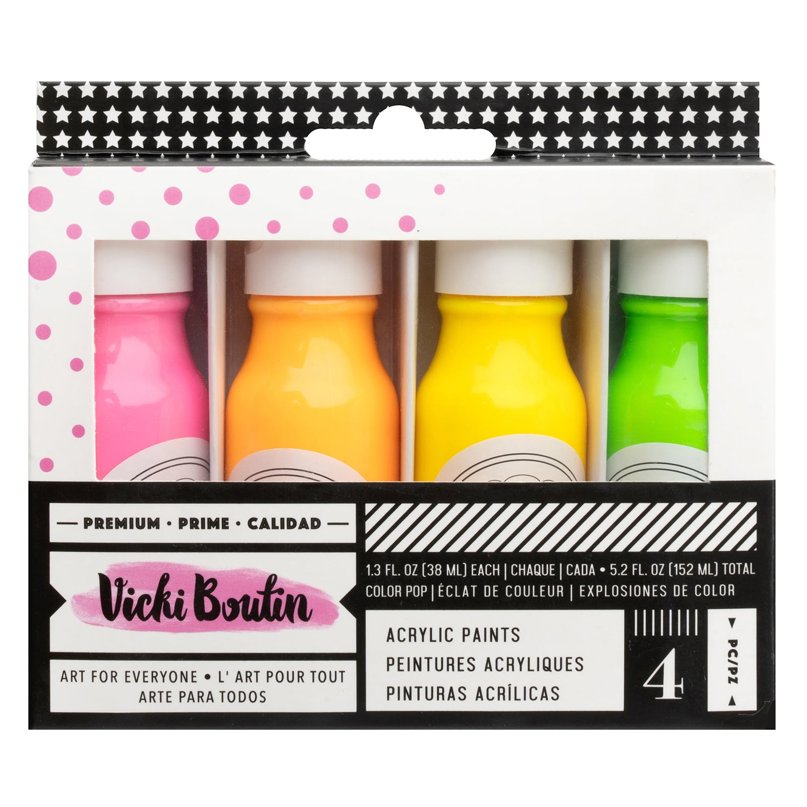Vicki Boutin Mixed Media Acrylic Paint 4/Pkg-Neon - Walmart.com