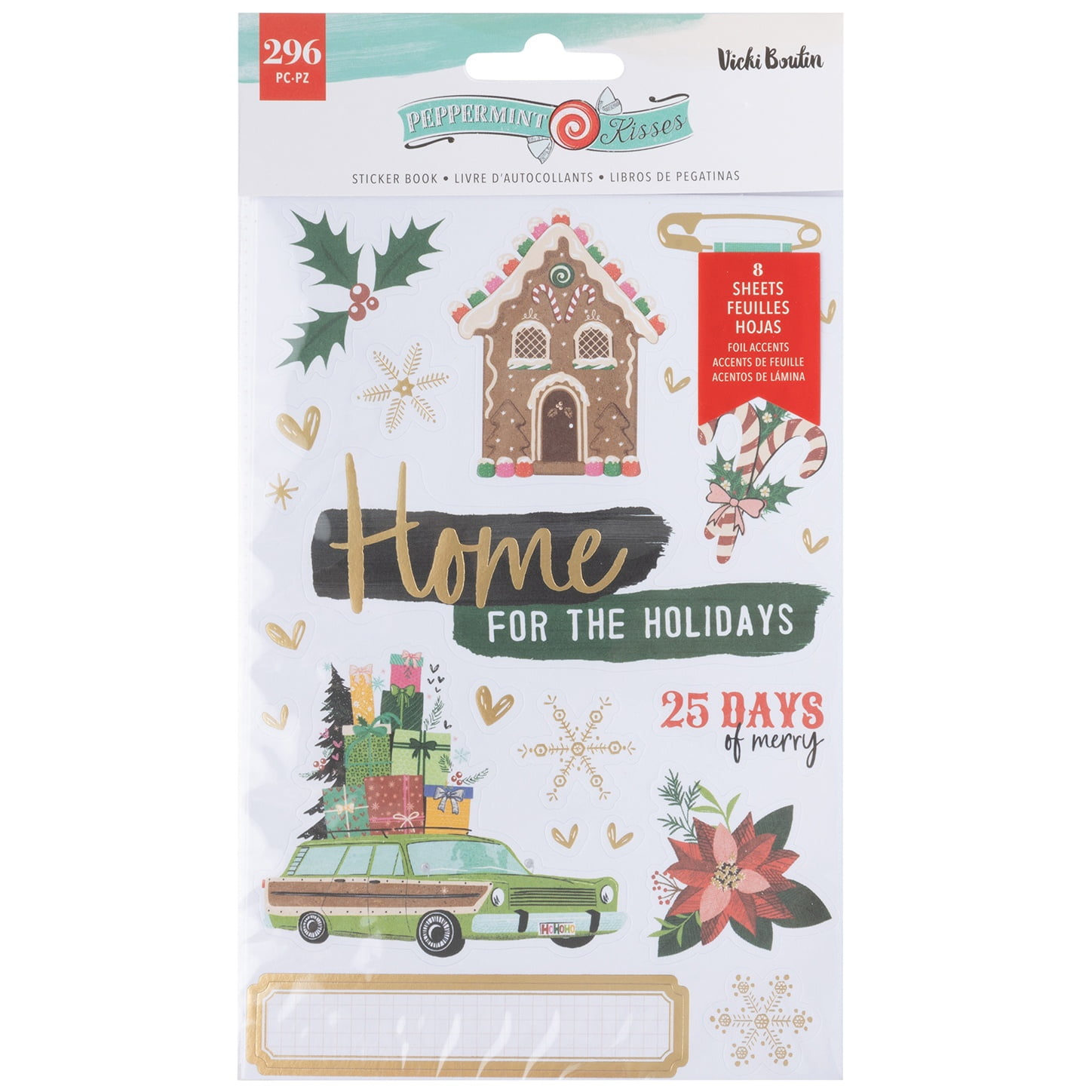 Vicki Boutin Peppermint Kisses Sticker Book-W/Gold Foil Accents 296/Pkg ...