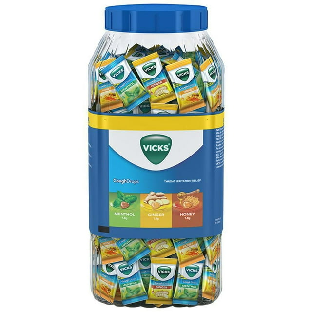 Vicks Soothing Lozenges - Honey, Menthol, Ginger Cough Drops for Throat ...