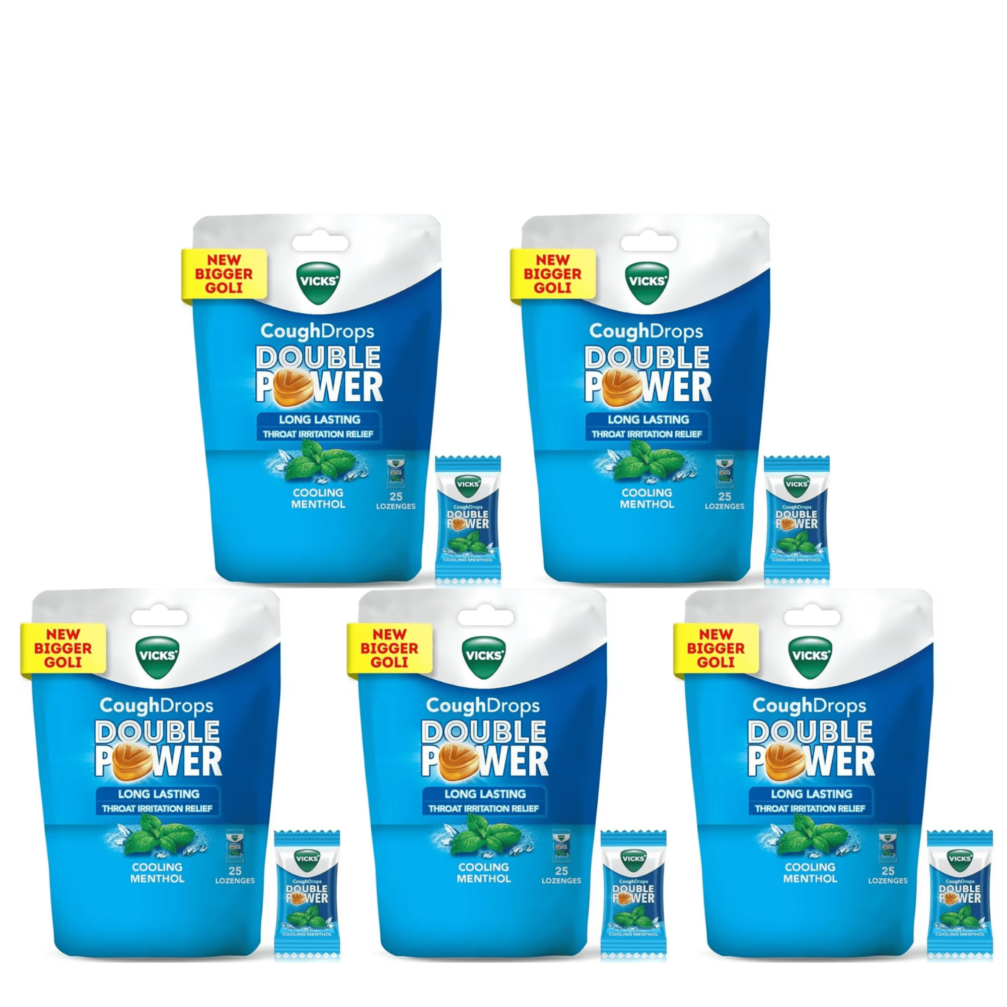 Vicks Cough Drops Menthol – Bulk 5 Pack, 25 Count Each – Soothing ...