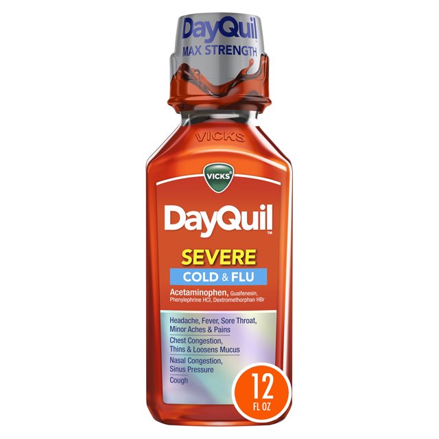 Vicks DayQuil Severe Cold and Flu Liquid, Cold and Flu Medicine for ...
