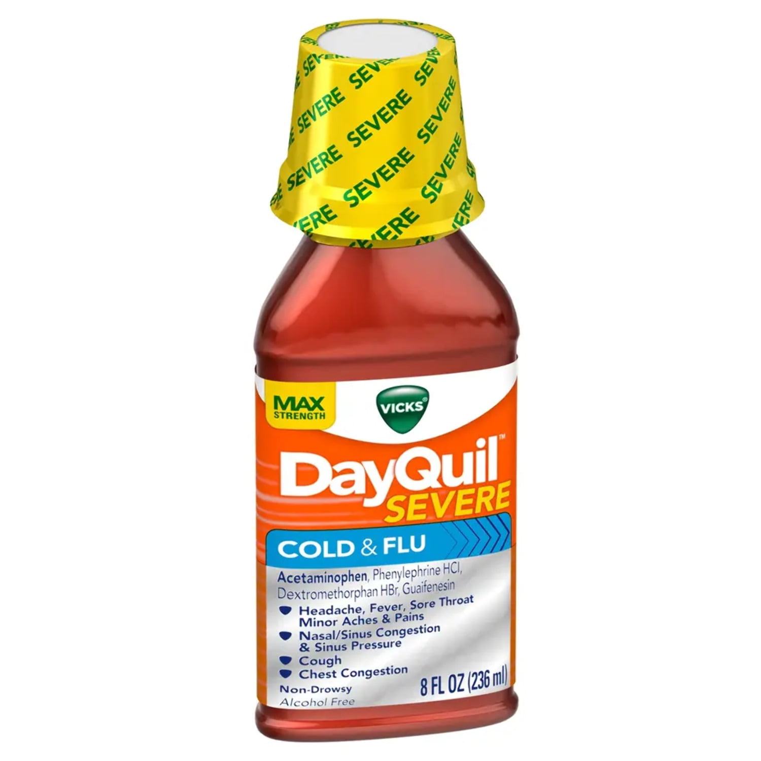 Vicks DayQuil Severe Max Strength Non-Drowsy Alcohol Free Cold & Flu ...