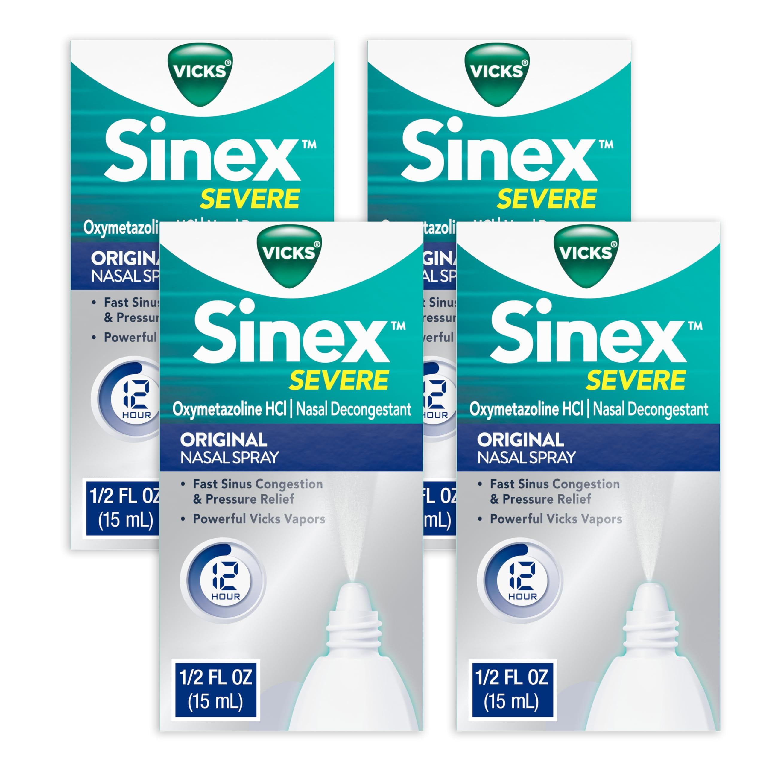 Vicks Sinex SEVERE, Nasal Spray, Original Sinus Decongestant for Fast ...