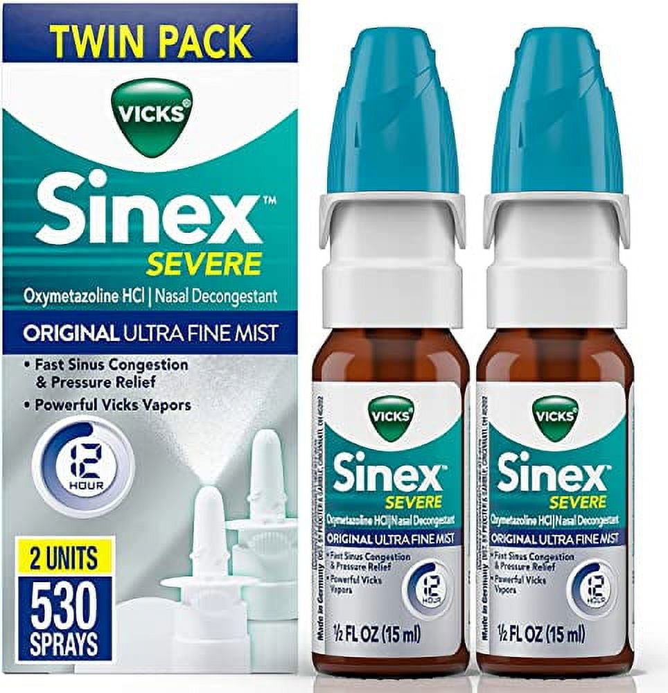 Vicks Sinex SEVERE, Nasal Spray, Original Ultra Fine Mist Sinus ...