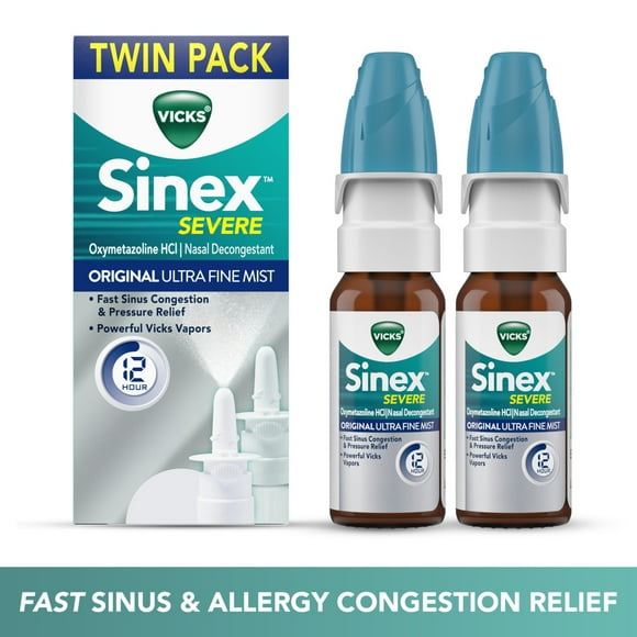 Vicks Sinex Severe Nasal Spray, Original Ultra Fine Mist, Decongestant ...