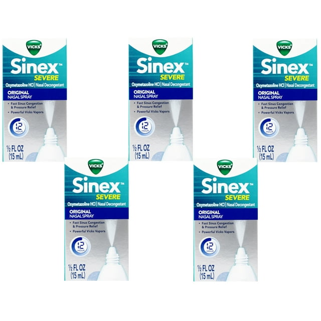 Vicks Sinex Severe Original Nasal Spray Congestion Relief, 0.50 fl oz ...