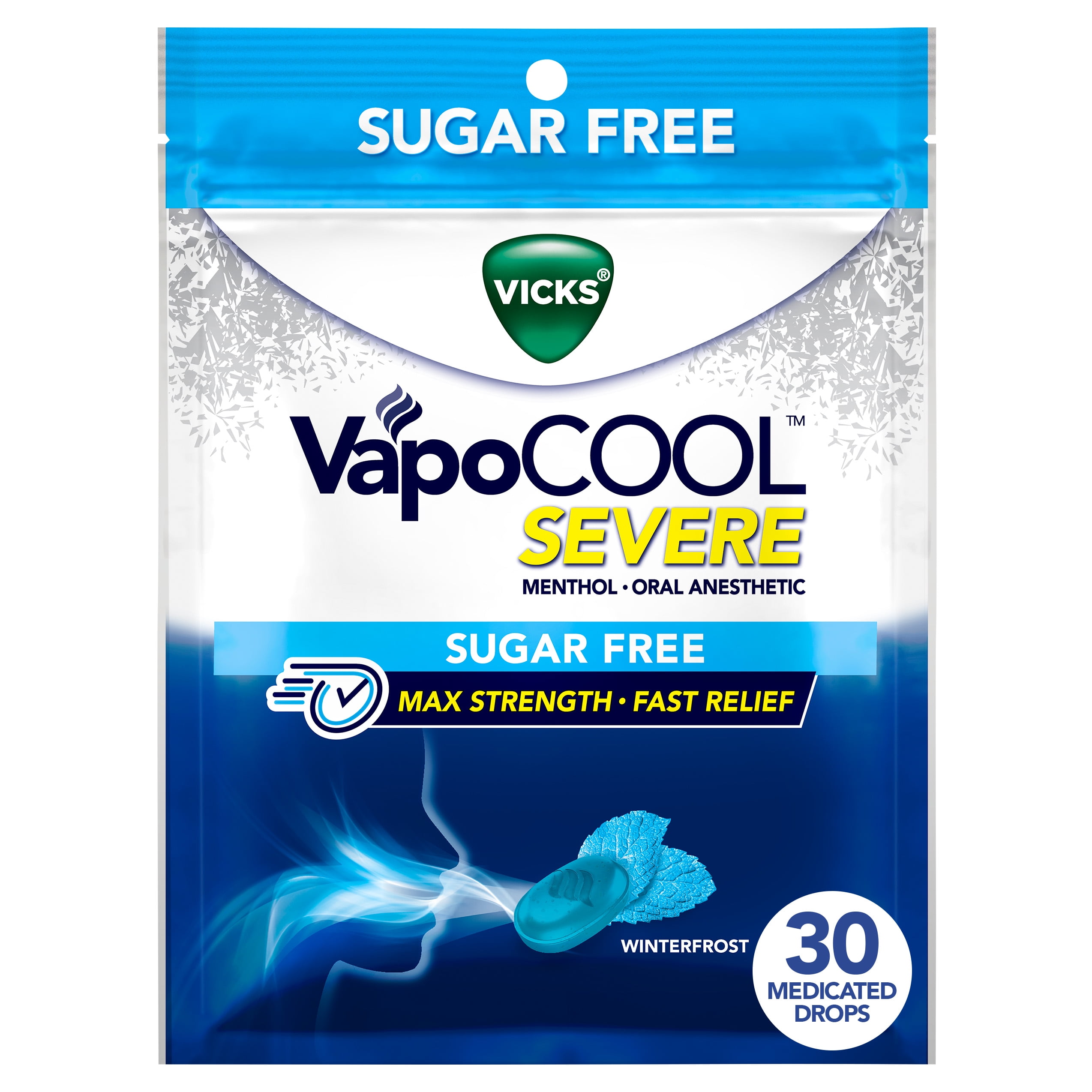 Vicks Vapo Cool Severe Sugar Free Menthol Drops, Medicine for Sore ...