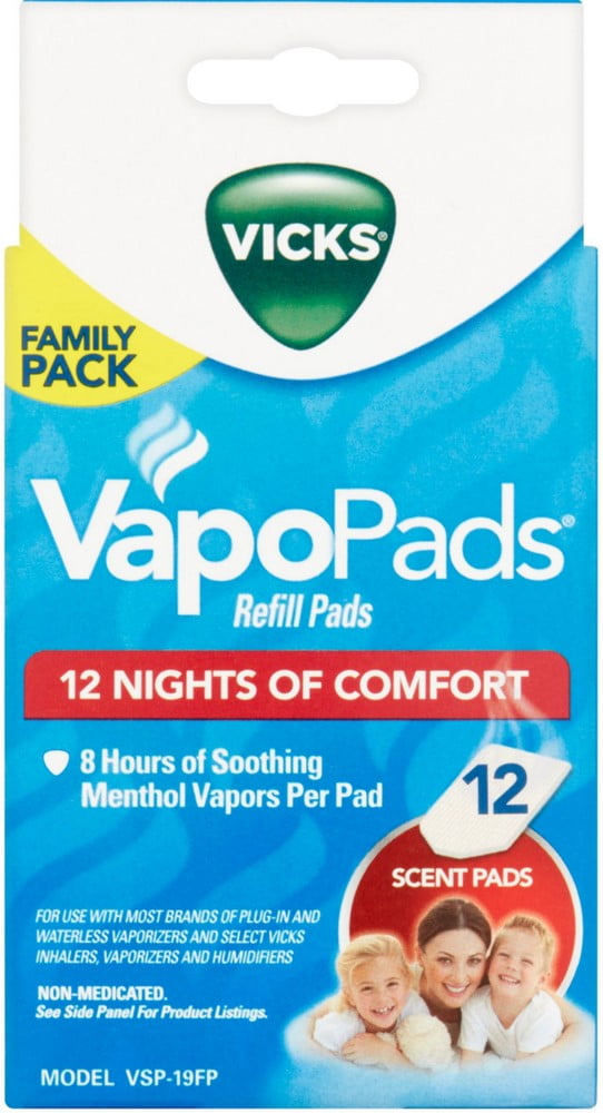 Vicks Vapo Pad Family Pack, Scent Pads 12 ea (Pack of 6) - Walmart.com