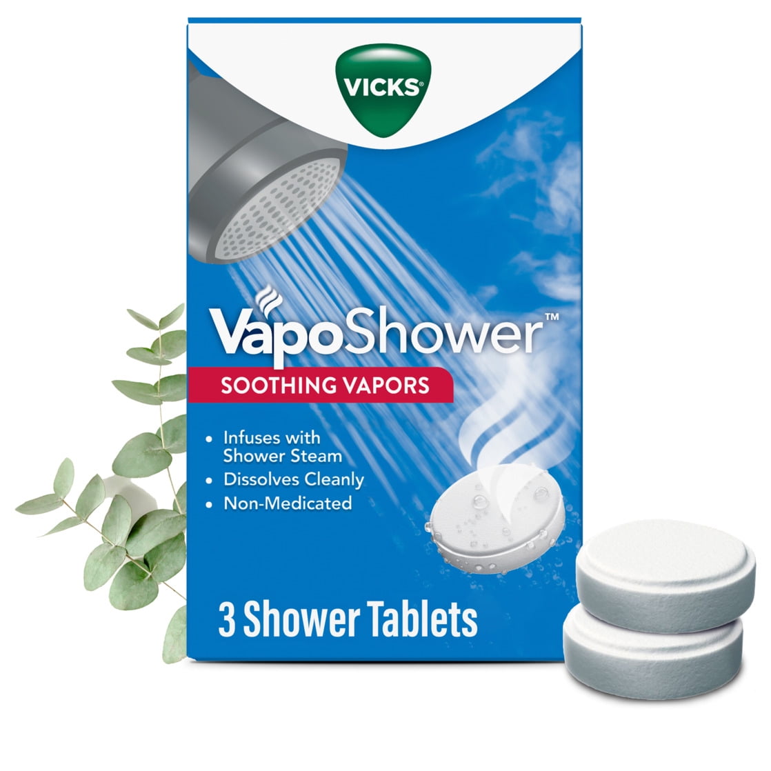 Vicks Vapo Shower Tablets, Menthol Scent Soothing Non-Medicated Shower ...