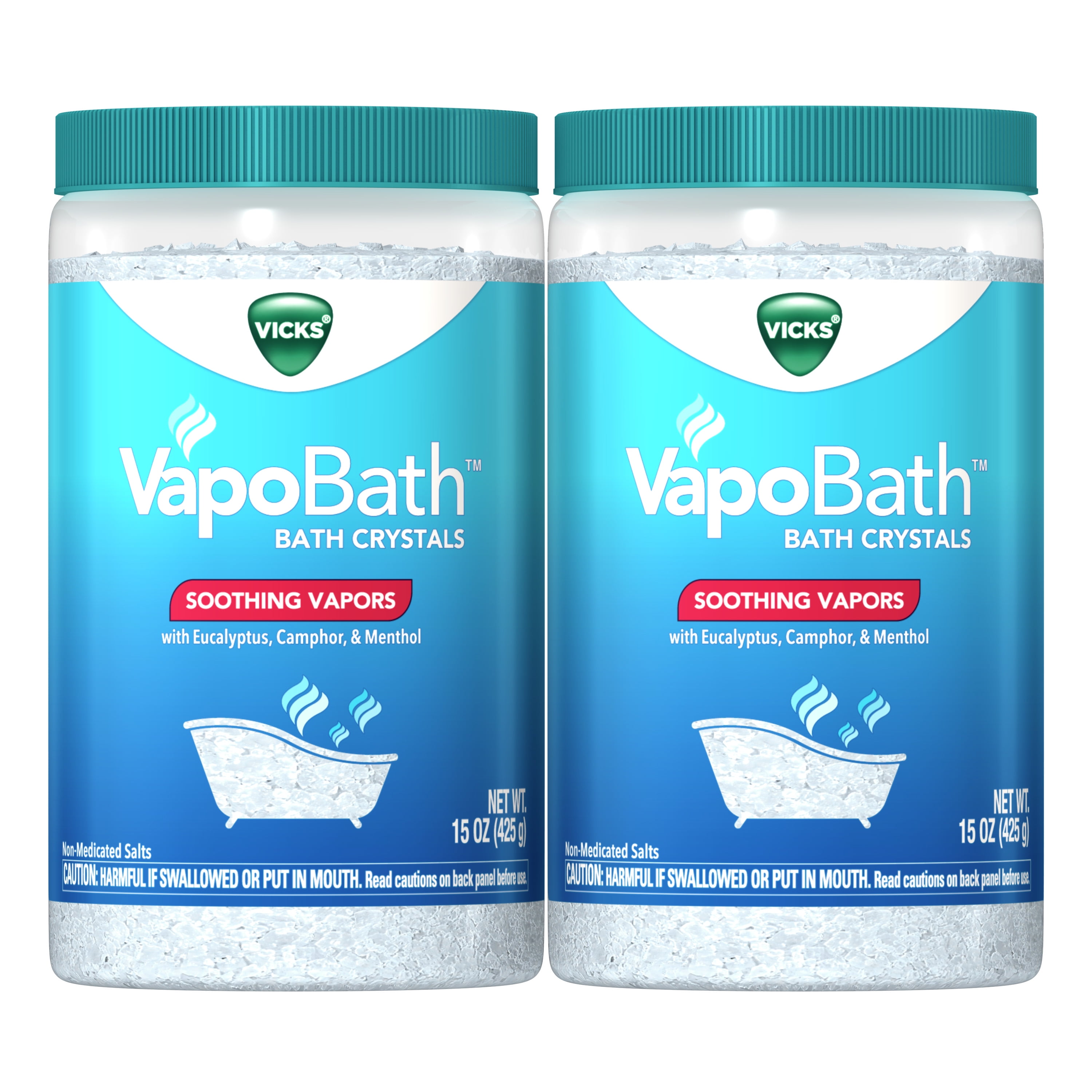 Vicks Vapo Bath Crystals, 15 oz, 2 Pk - Soothing VapoRub Vapors for ...