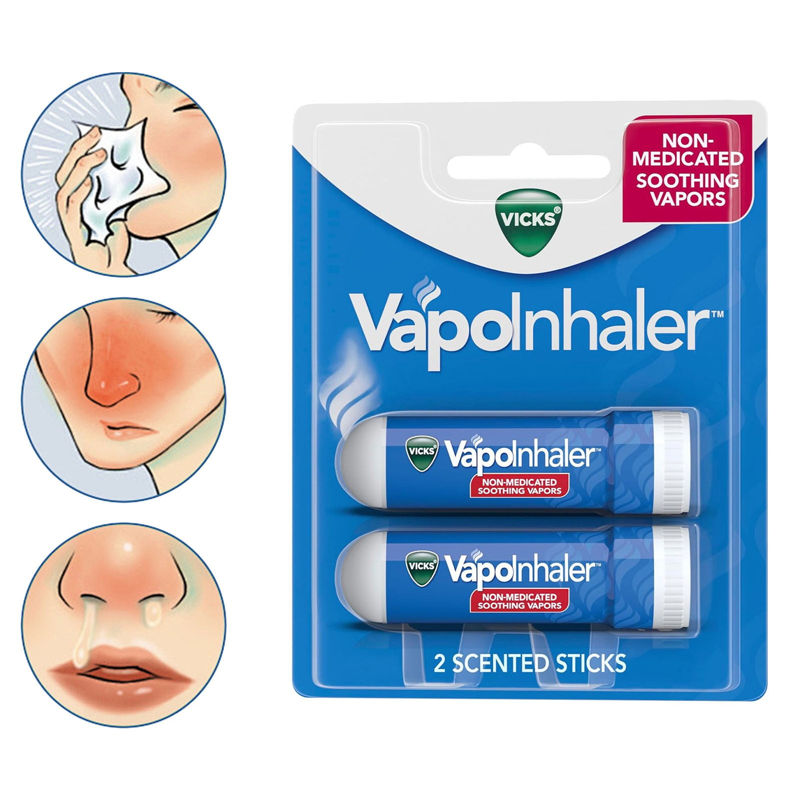 Vicks VapoInhaler, On-the-Go Portable Nasal Inhaler, Non-Medicated ...