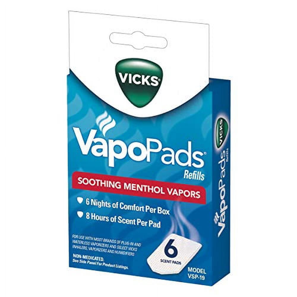 Vicks VapoPads, 6 Count Ã¢â‚¬â€œ Soothing Menthol Vapor Pads for Vicks ...