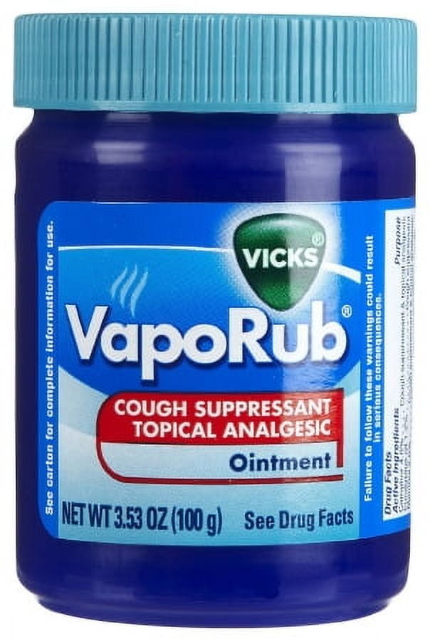 Vicks VapoRub Chest Rub 4.8% - 1.2% - 2.6% Strength Ointment 3.53 oz ...