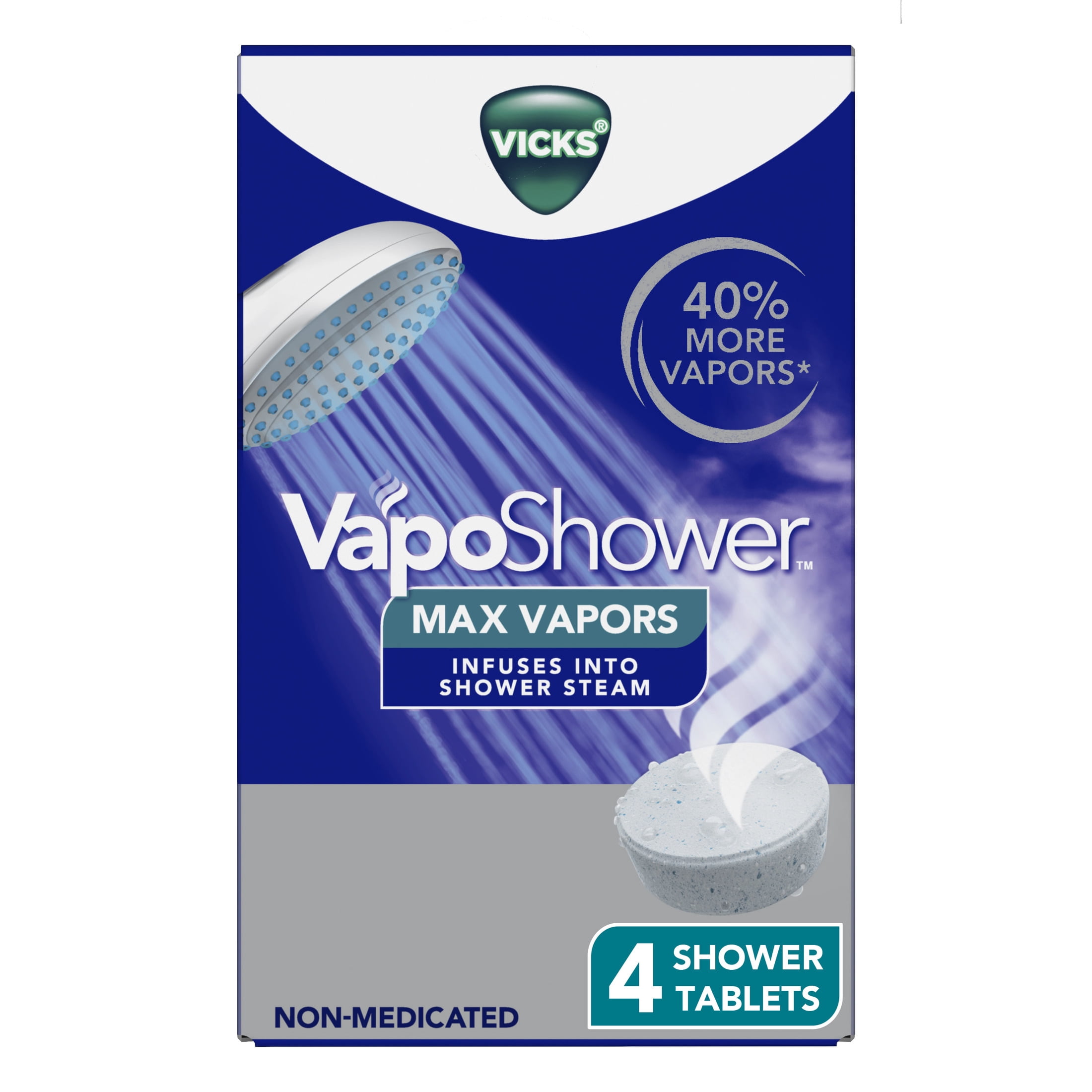 Vicks Shower Steamer Tablets Eucalyptus Menthol Aromatherapy 4 Count ...