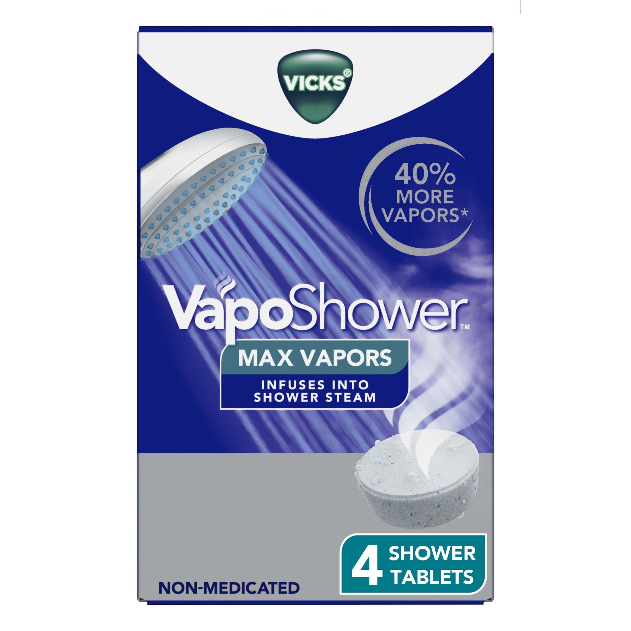 Vicks VapoShower Max, Non-Medicated Eucalyptus Shower Steamer Tablets ...