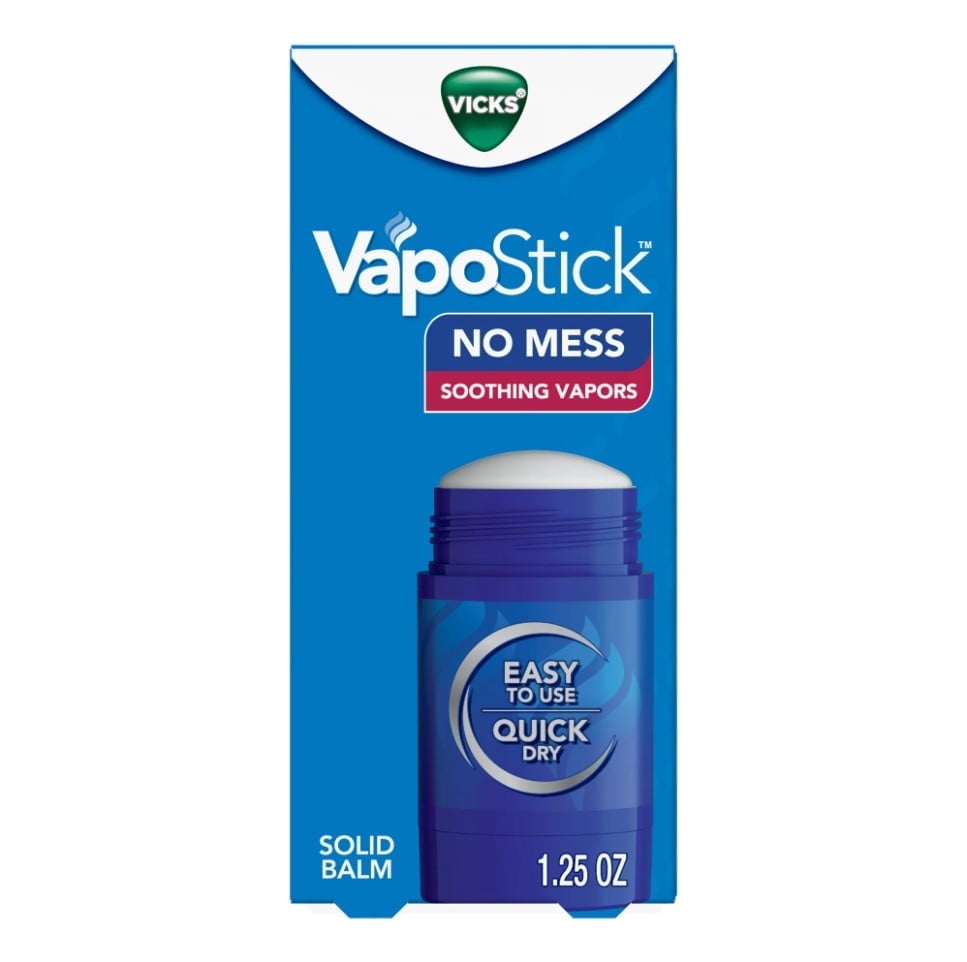 Vicks VapoStick, Solid Balm, Soothing Vapors, Invisible Solid, 1.25 Oz ...