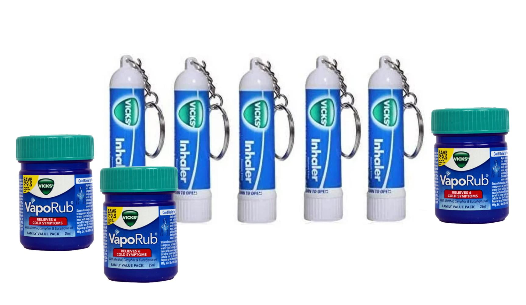 Vicks Vaporub And Inhaler Pack Relieves Blocked Nose Cold Relief ...